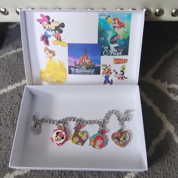 Disney | Jewelry | Disney Charm Bracelet Mickey Minnie Ariel Belle ...